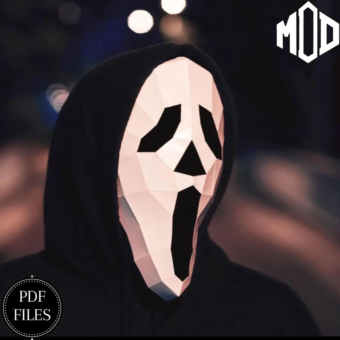 Scary Mask Paper Template | 3D Horror Maskpapercraft | Low Poly Scary ...