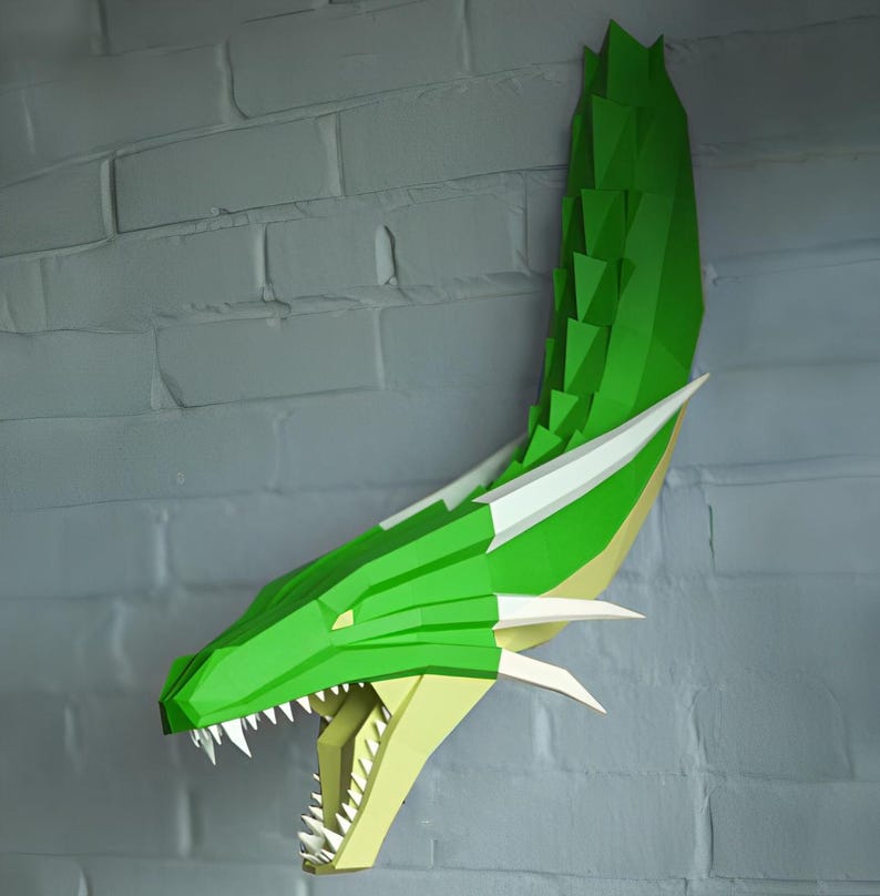 Dragon Papercraft Template, Digital Model, PDF Download, 3D Low ...