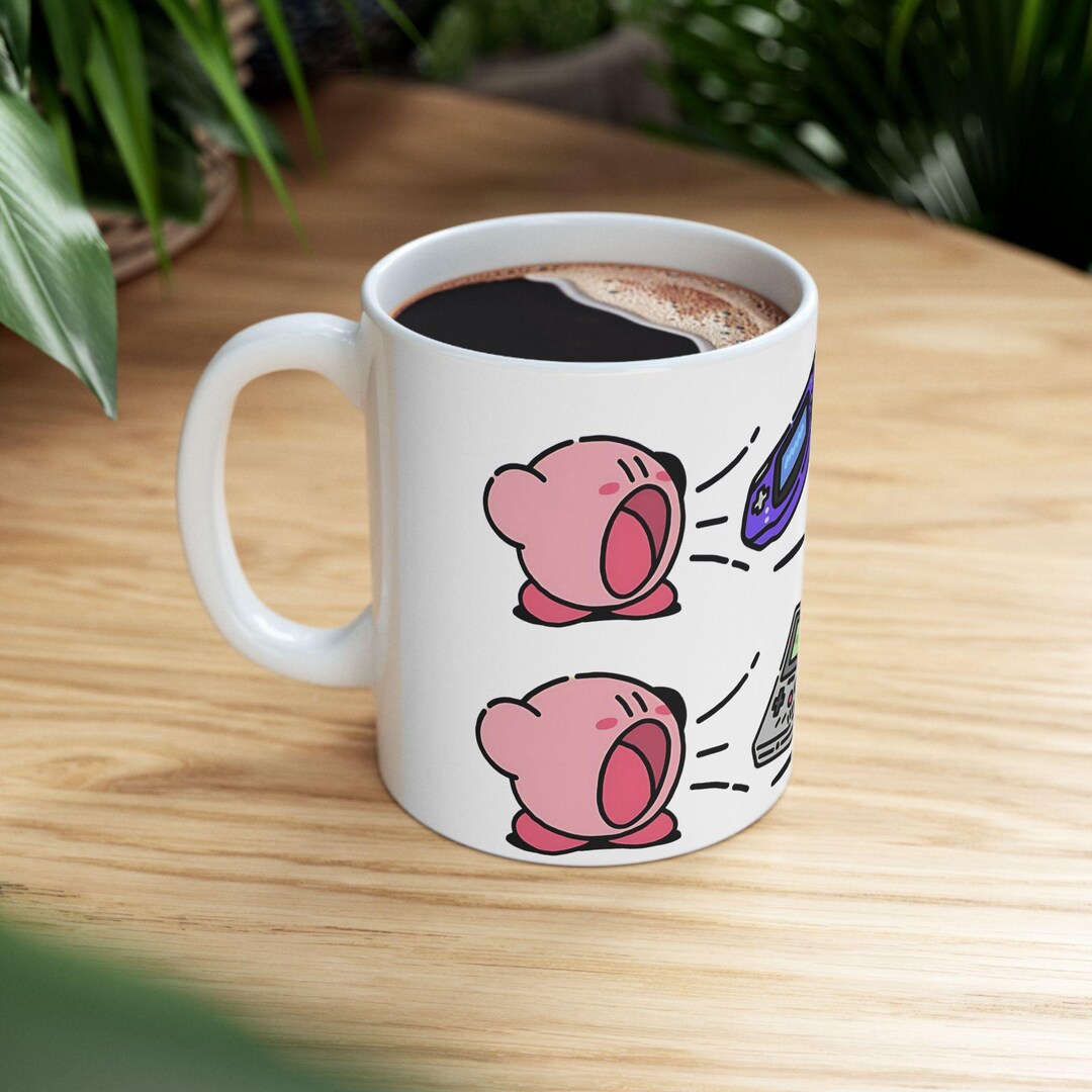 Cute Kirby Mug, Star Mug, Kawaii Mug, Kawaii Kirby Mug, Gameboy Mug ...