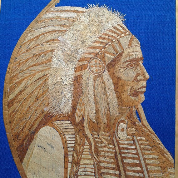Items similar to Original art Native American Chief,,Handmade with rice ...