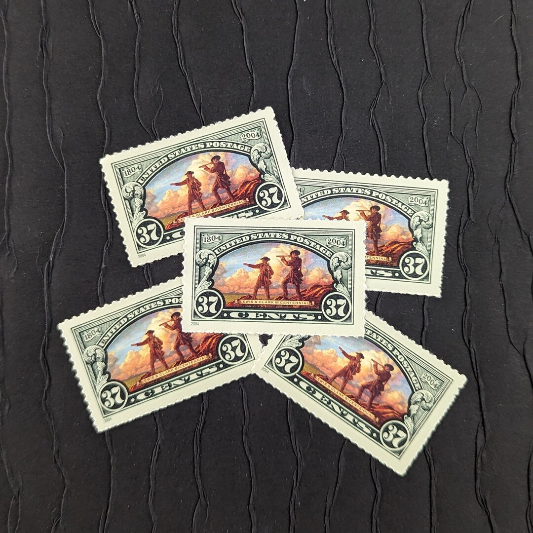 10 Vintage Postage Stamps .. Lewis & Clark 37cent Stamps .. UNUSED ...