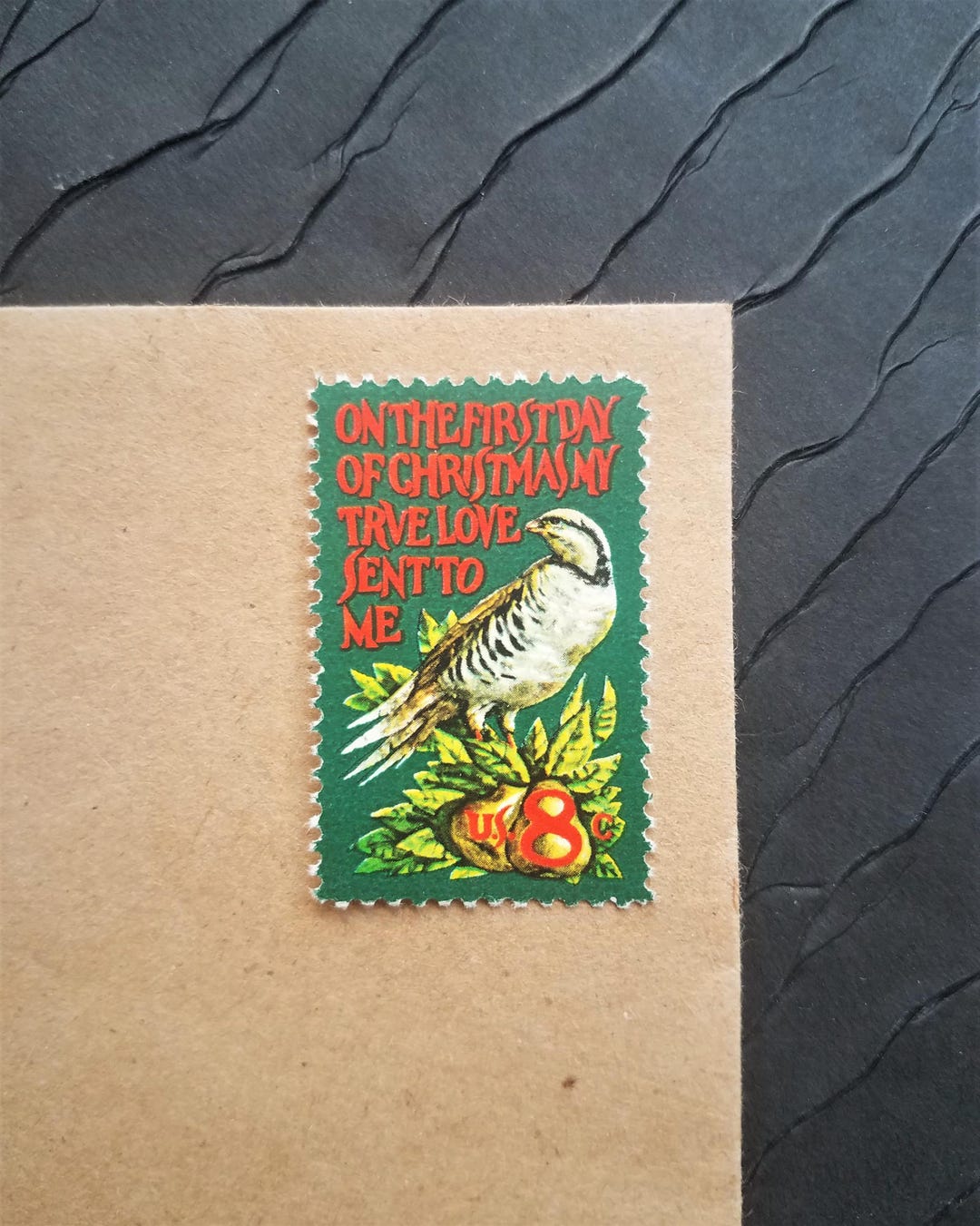 10 Vintage Postage Stamps .. Partridge in a Pear Tree Christmas 8cent ...