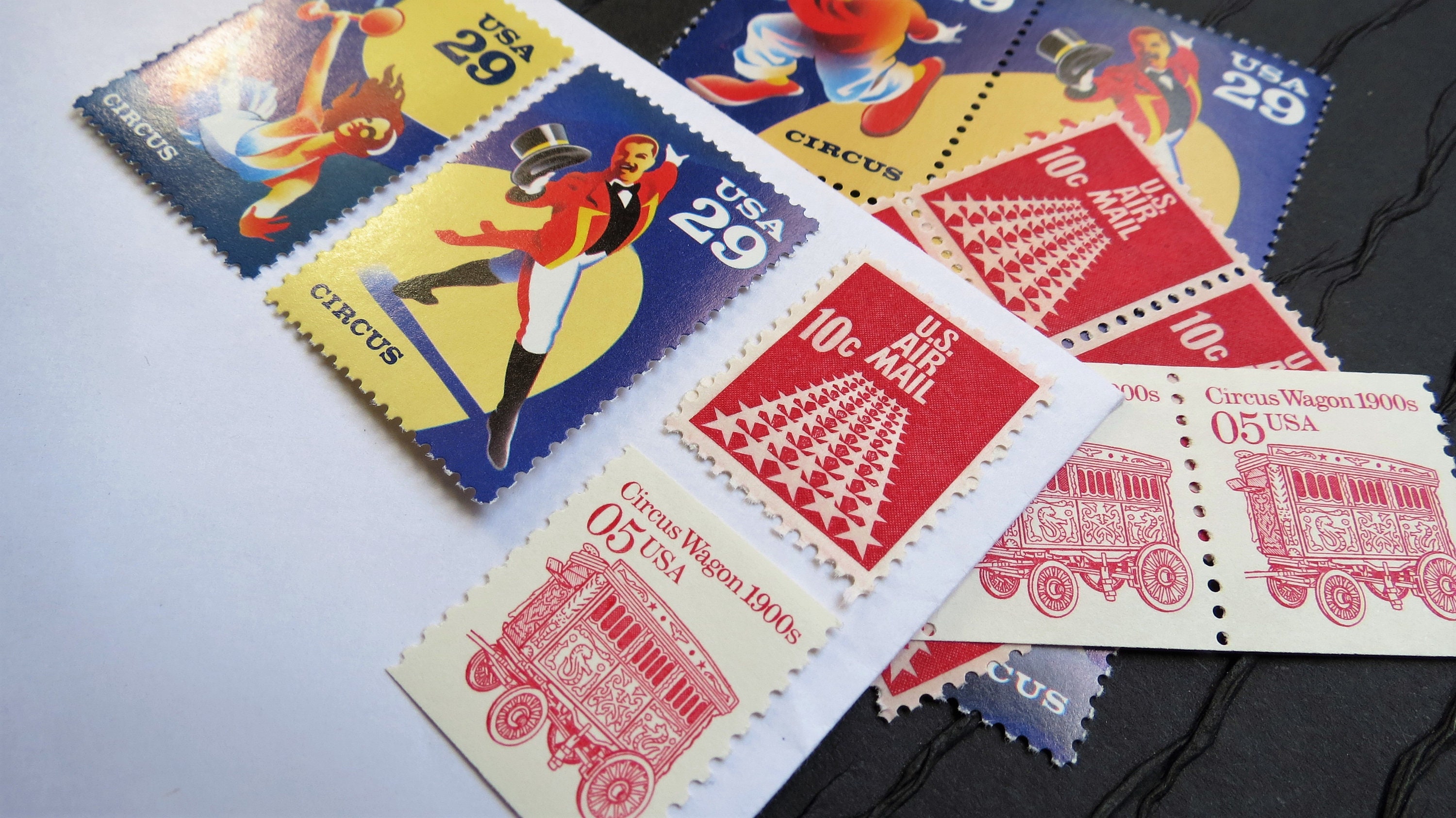 Circus .. Clown .. Vintage UNused Postage Stamps .. to post 5 | Etsy