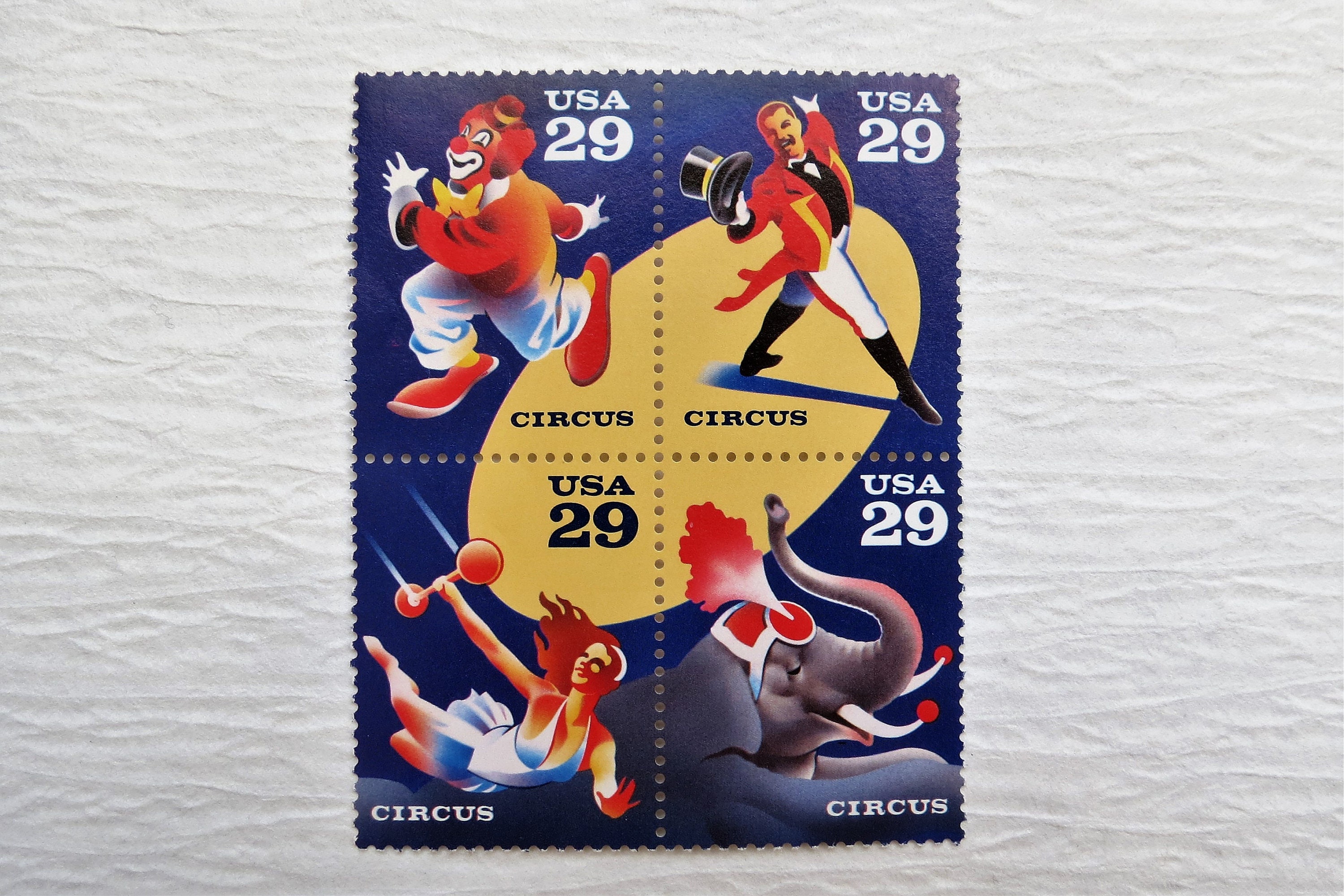 Circus .. Clown .. Vintage UNused Postage Stamps .. to post 5 | Etsy