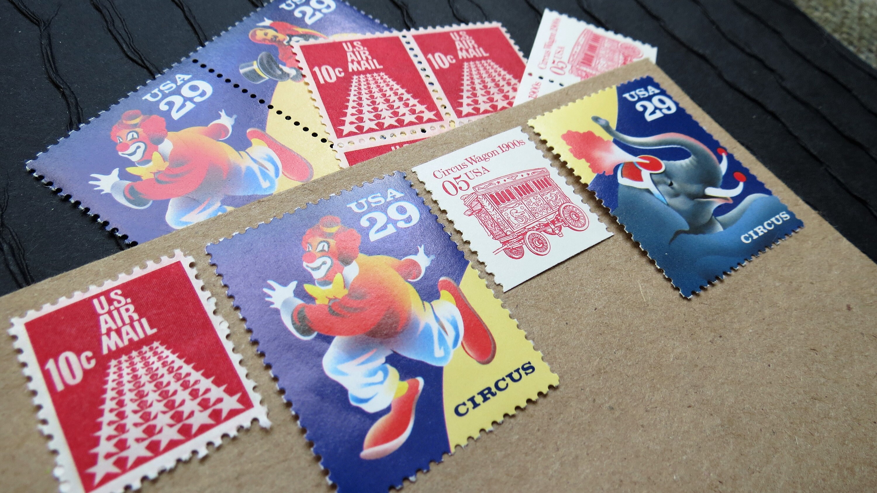 Circus .. Clown .. Vintage UNused Postage Stamps .. to post 5 | Etsy