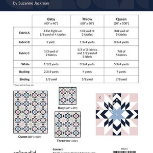 Clara Quilt Pattern by Suzanne Jackman for Splendid Speck 3 Quilt Sizes ...