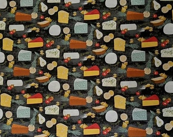 Food Fabric Cheese Fabric // Novelty Food Fabric Print - Etsy