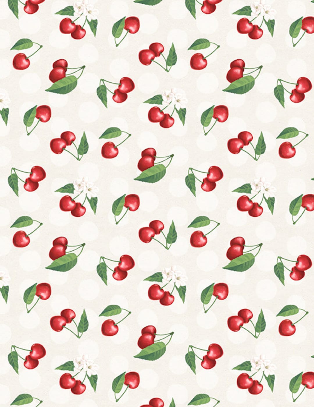 Fresh and Sweet Cherry Toss Cream 88648-137 Wilmington Fat Quarters ...