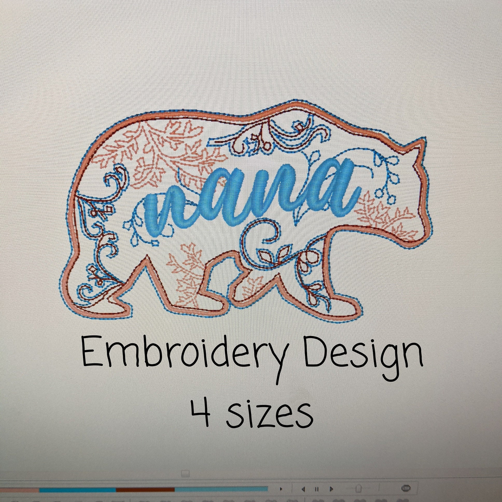Nana Bear Machine Embroidery Design, 4 Sizes With Applique Option ...