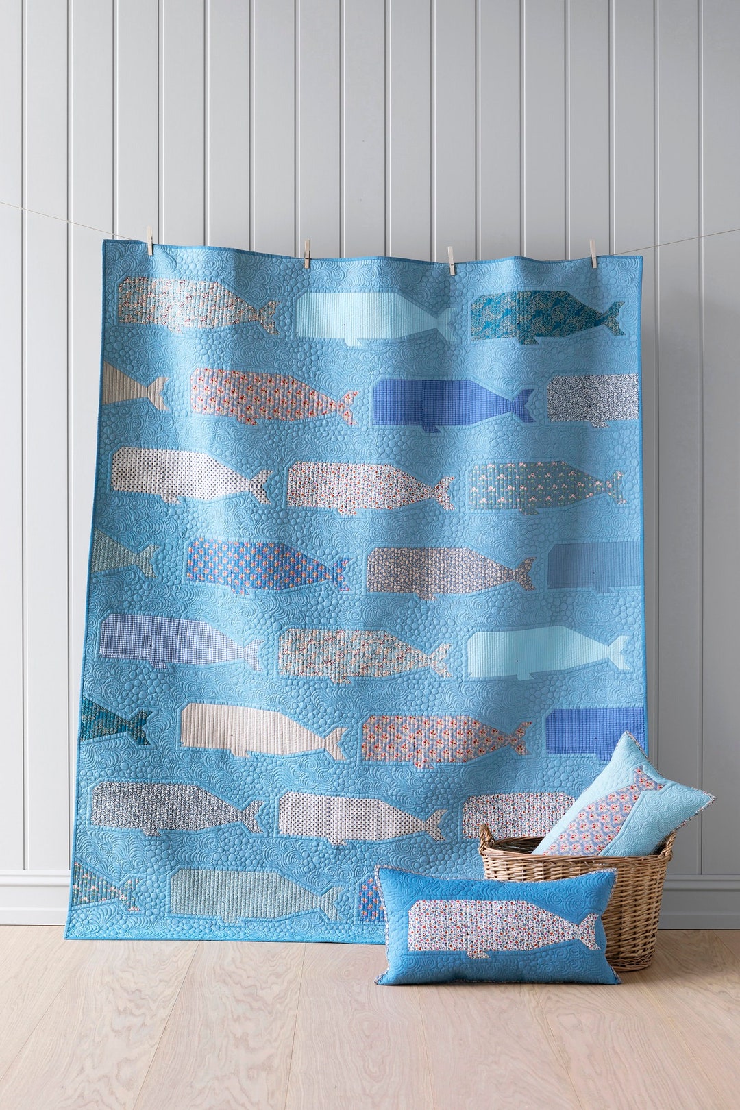 Tilda | Creating Memories | Blue Whale Quilt Kit | 62 X 76 | Backing ...