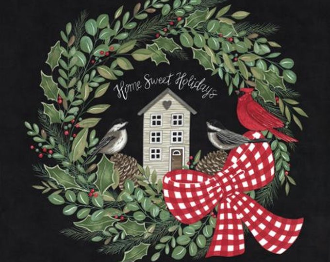 Moda | Holidays at Home | Deb Strain | 56079 13 | 24" Panel | Charcoal ...