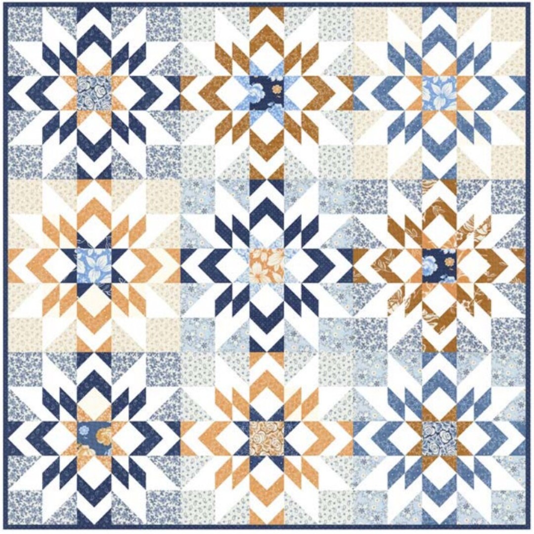 Denim and Daisies Quilt Kit | Throw Size With Binding | 60 X 60 | Clara ...