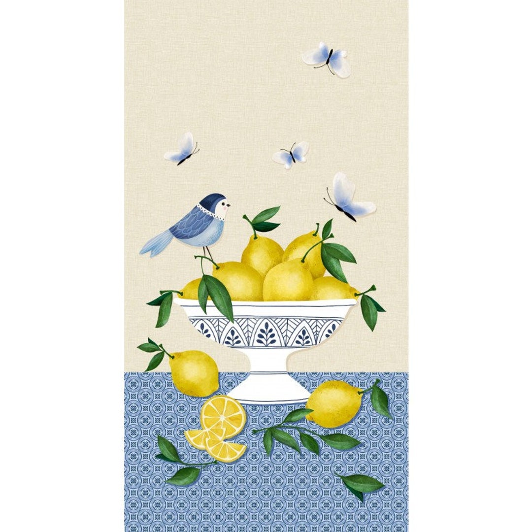 Michael Miller | Lemon Fresh | Panel 24" | Beige | DC10758 - Etsy