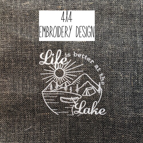 Life is Better at the Lake Machine Embroidery Design Summer - Etsy