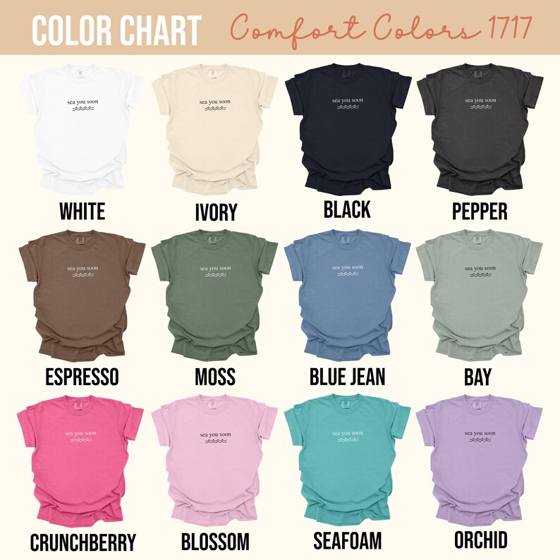 Funny Comfort Colors Summer Shirt, Sea You Soon, Beach Lovers Gift ...