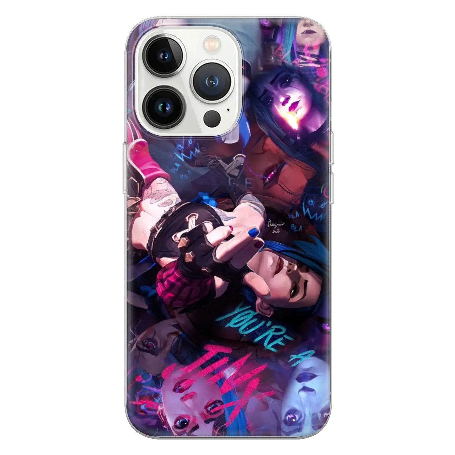 Aesthetic Arcane Phone Case Jinx Game Cover for iPhone 16 Pro, 15, 14 ...