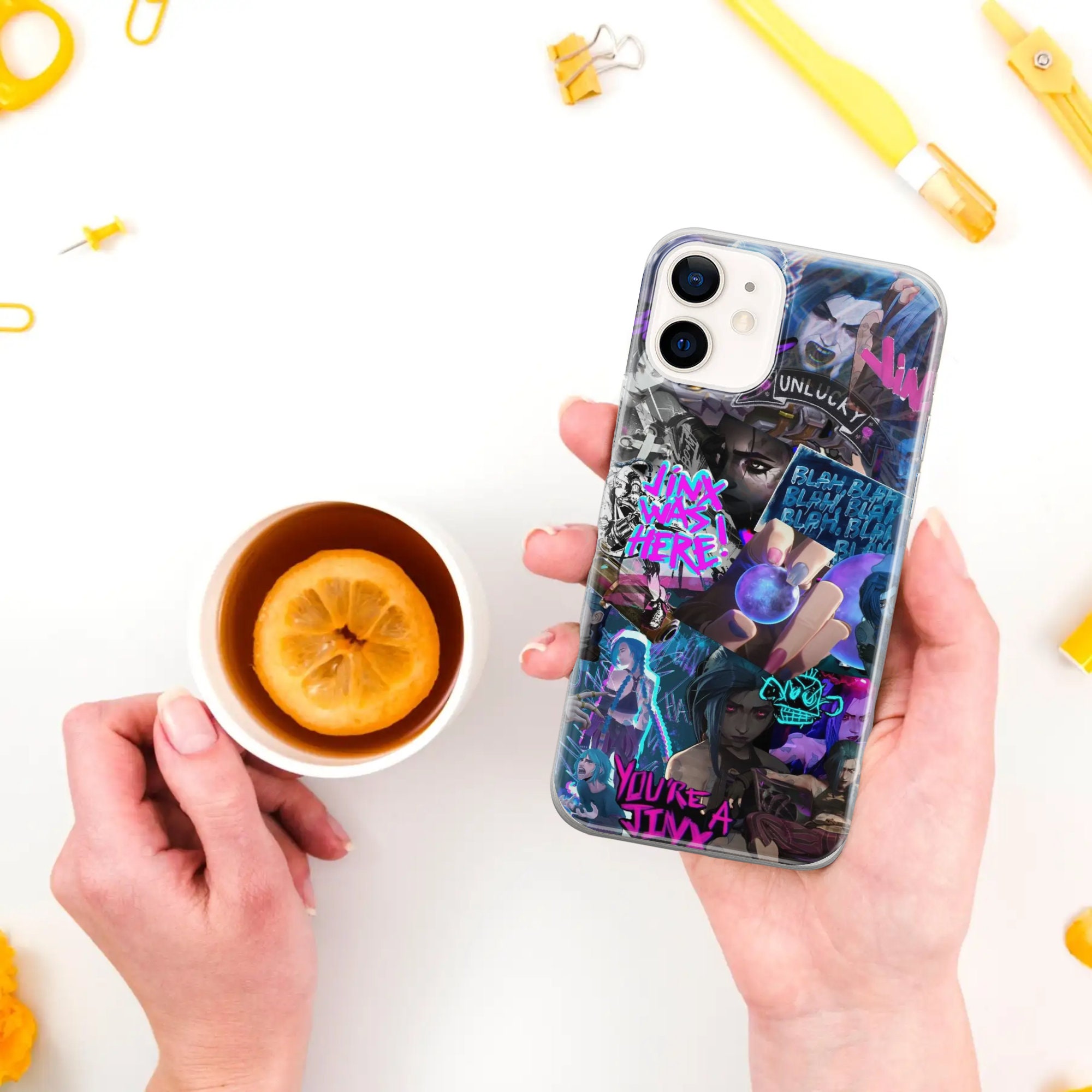 Aesthetic Arcane Phone Case Jinx Game Cover for iPhone 16 Pro, 15, 14 ...