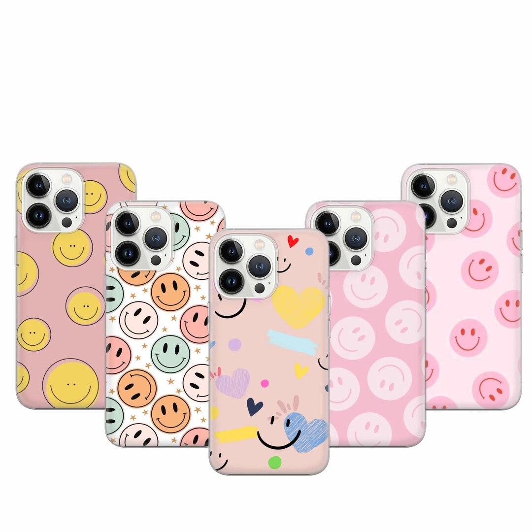 Vintage Phone Case Smiley Cover for iPhone 16e, 15, 14, 13, 12, 11 ...