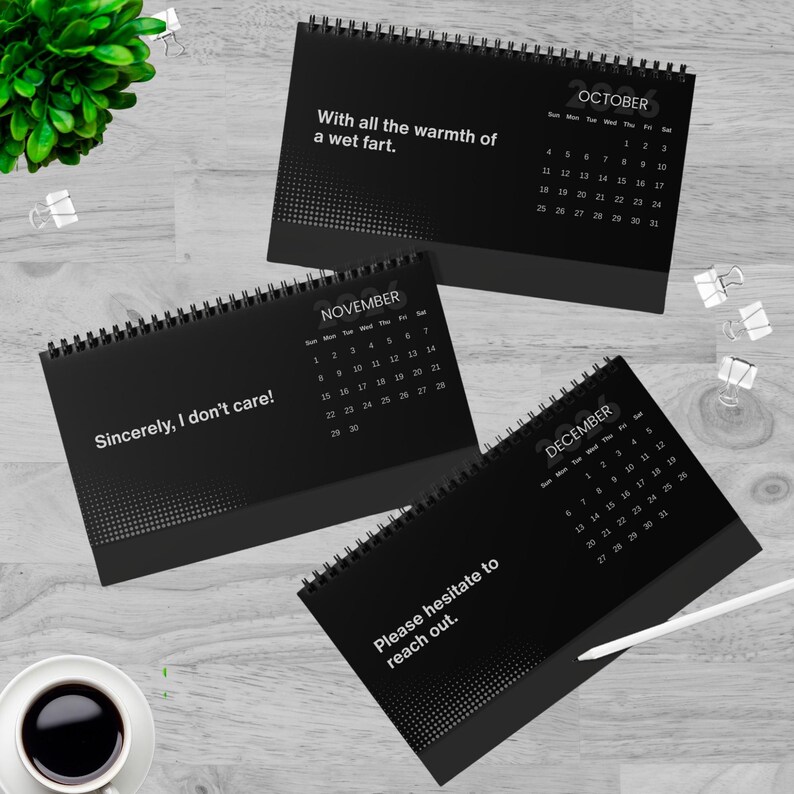 2026 Calendar: Unhinged Corporate Email Sign Offs, Funny Calendar ...
