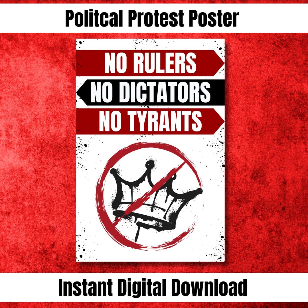 No Kings Protest Sign: Anti-trump Rally Poster (digital Download) - Etsy