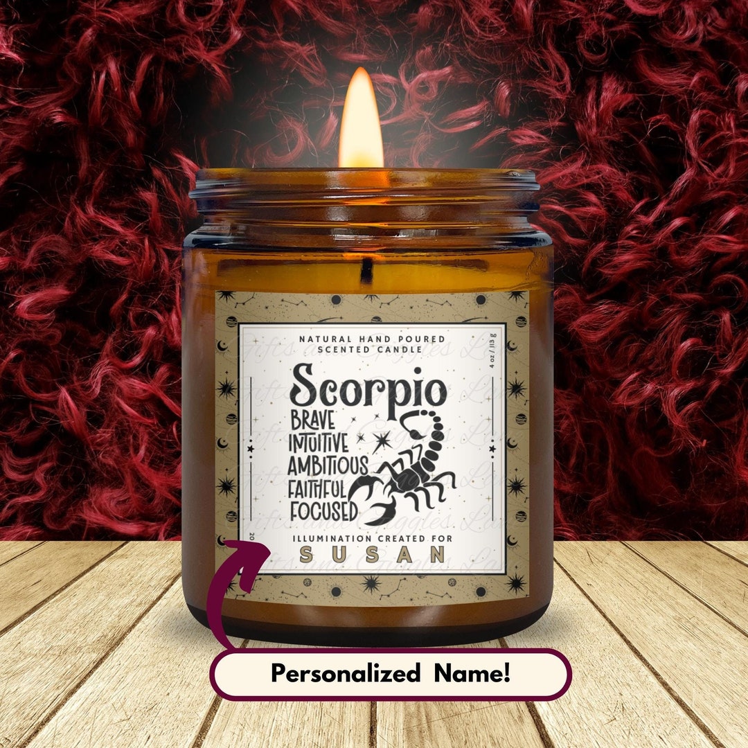 Custom Candle for Scorpio Zodiac Birthday Candle, Astrology Zodiac Gift ...
