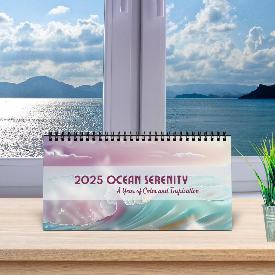 2025 Desk Calendar With Beach & Ocean Scenes Inspirational Quotes for ...