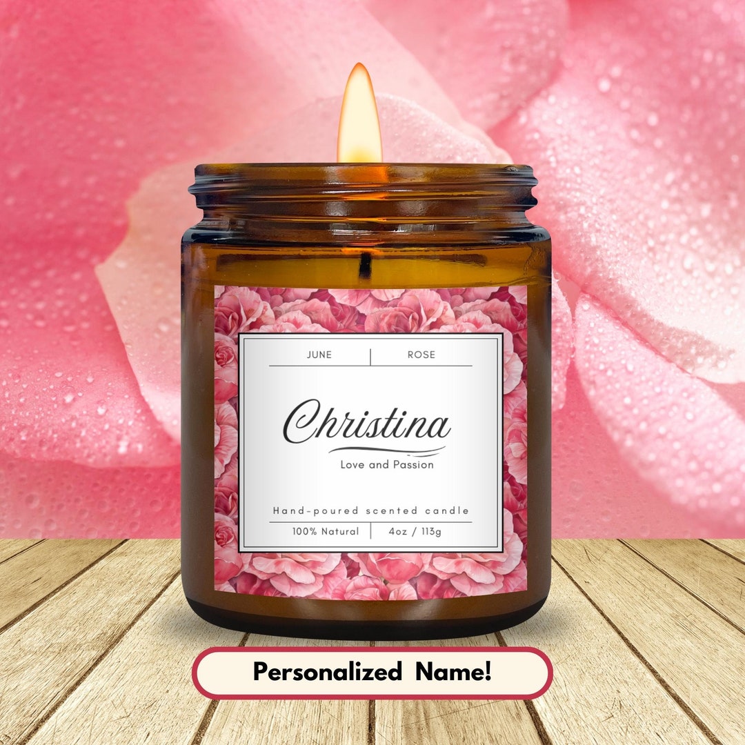 Custom Birth Month Flower Candle With Name Thoughtful Mom Candle or ...