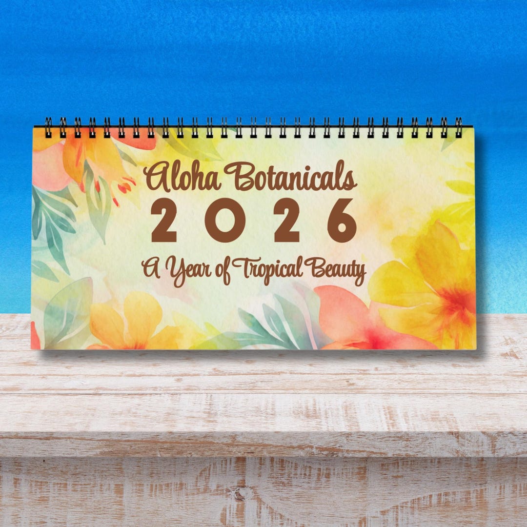 2026 Calendar: Tropical Watercolor Art, Hawaiian Botanicals, Office ...