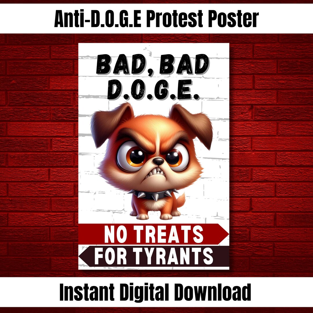 Anti D.O.G.E Protest Poster, Printable Political Sign, Not My President ...