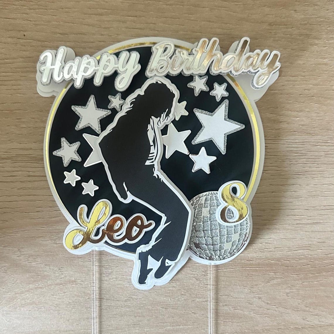 Birthday Party Cake Topper, Michael Jackson Party, Personalized Cake ...
