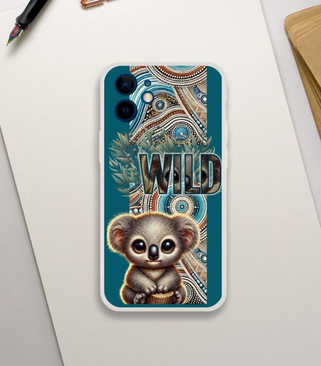 Aboriginal Inspired Wild Koala iPhone Case – Cute Folklore Design, Dot ...