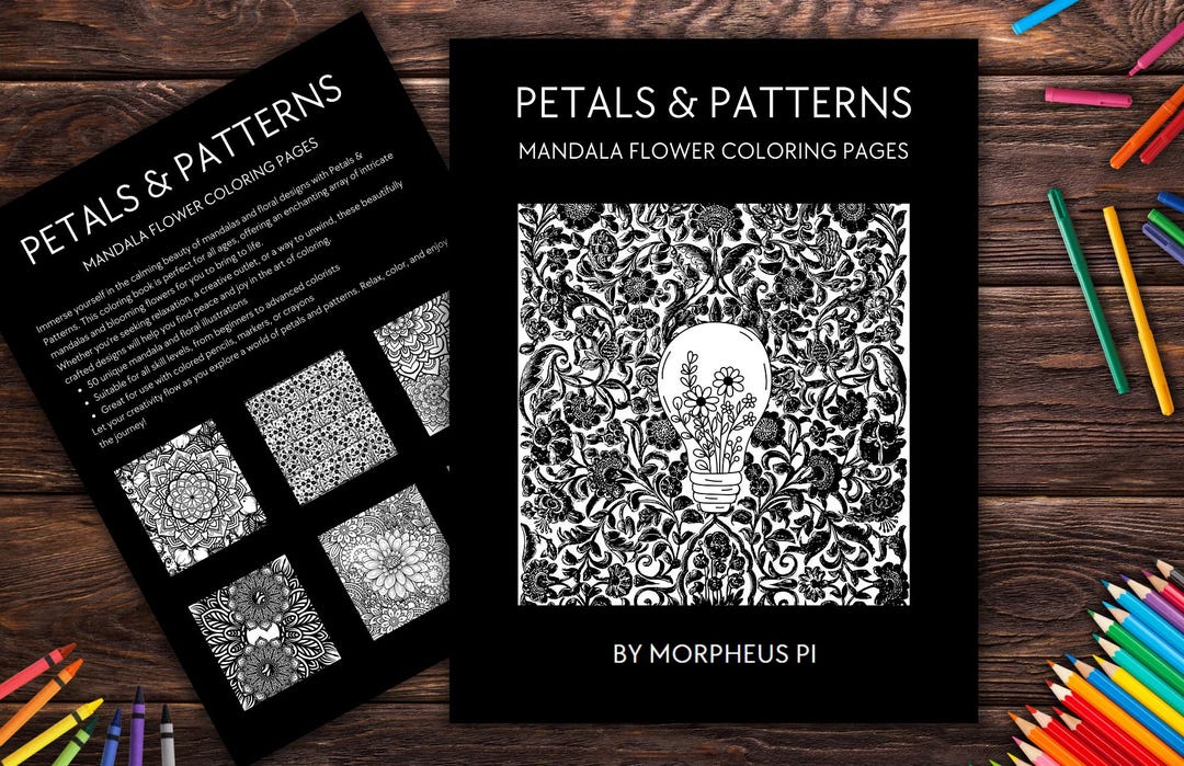 Petals & Patterns: 50 Mandala Coloring Pages - Relaxing Floral Designs ...