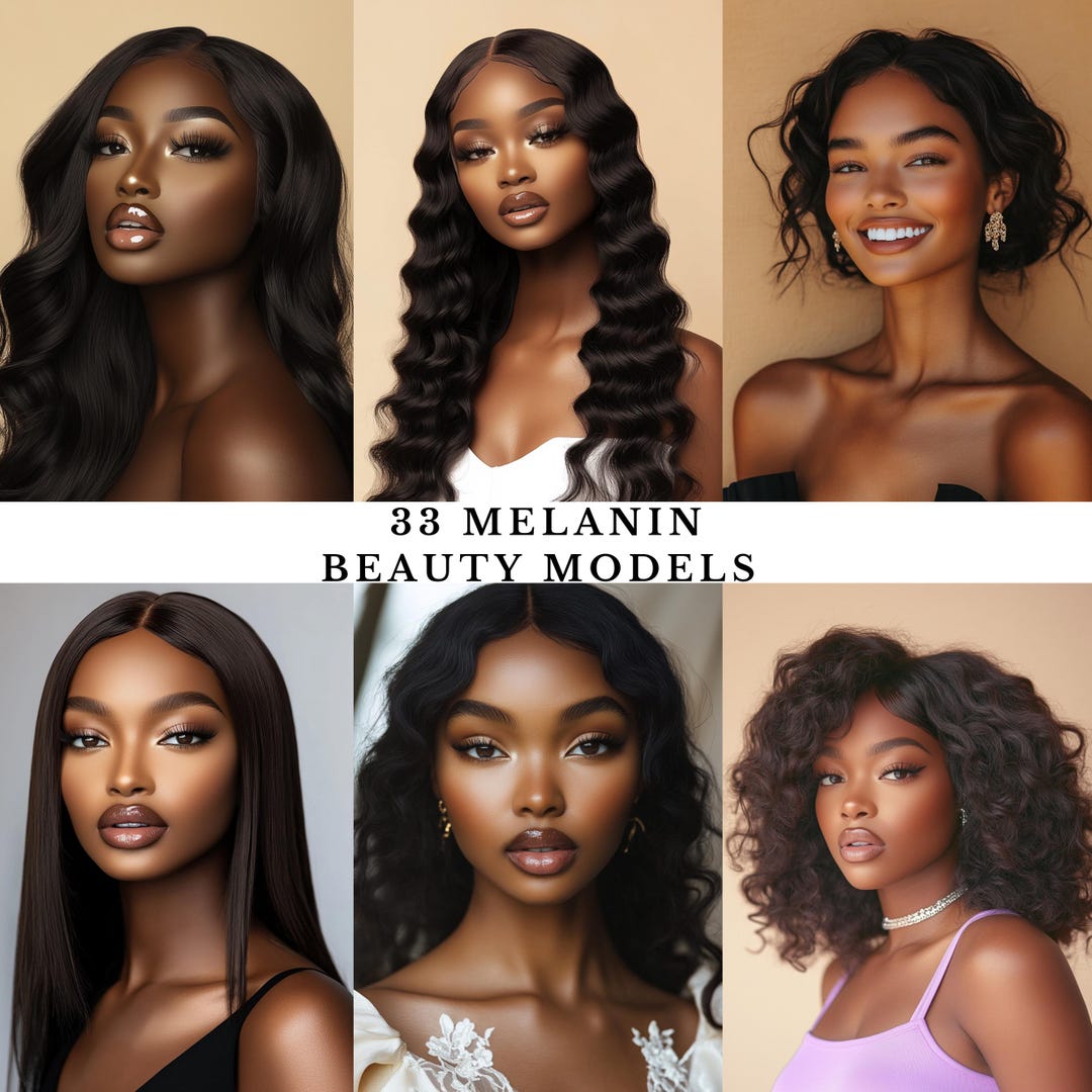 33 Melanin Beauty Models Stock Photo Girl Boss Aesthetic Images for Melanin Luxuty Marketing Ai ...