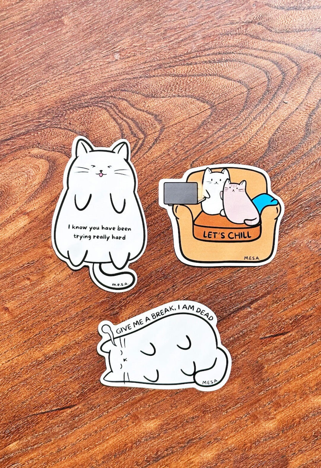 Cute Funny Cat Stickers Pack, Perfect for Planner, Cozy Cat Bullet ...