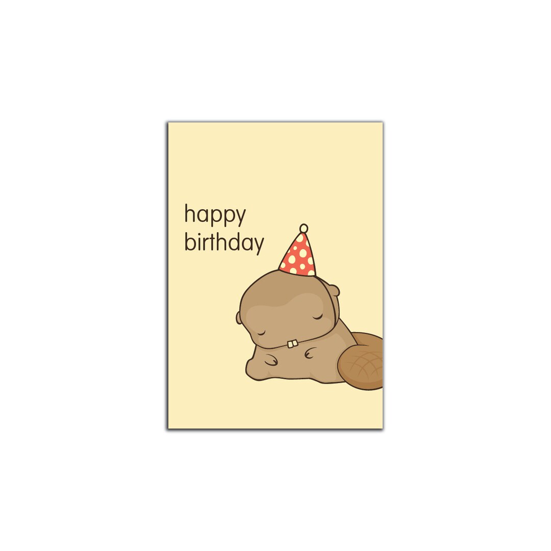Beaver Birthday Card - Made in Toronto - Etsy