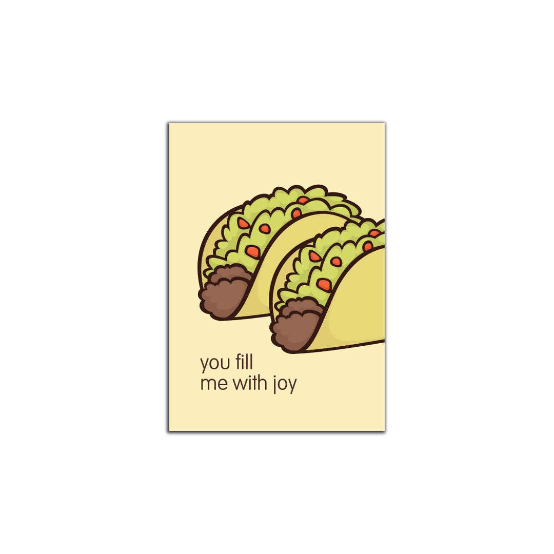 Taco Joy Greeting Card Handmade in Toronto - Etsy