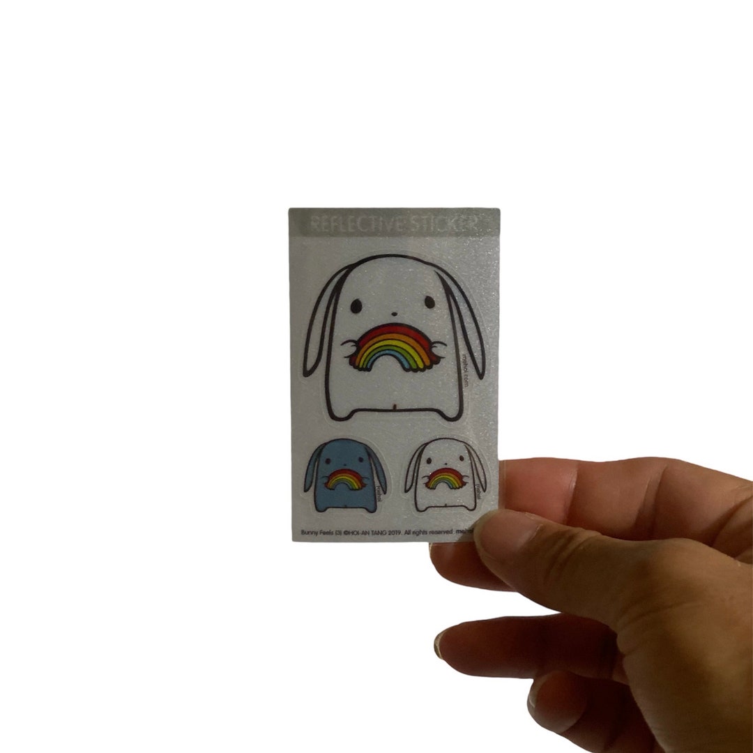 Bunny Reflective Bike Stickers, Bunny Lover, Pet Owner, Helmet Sticker ...