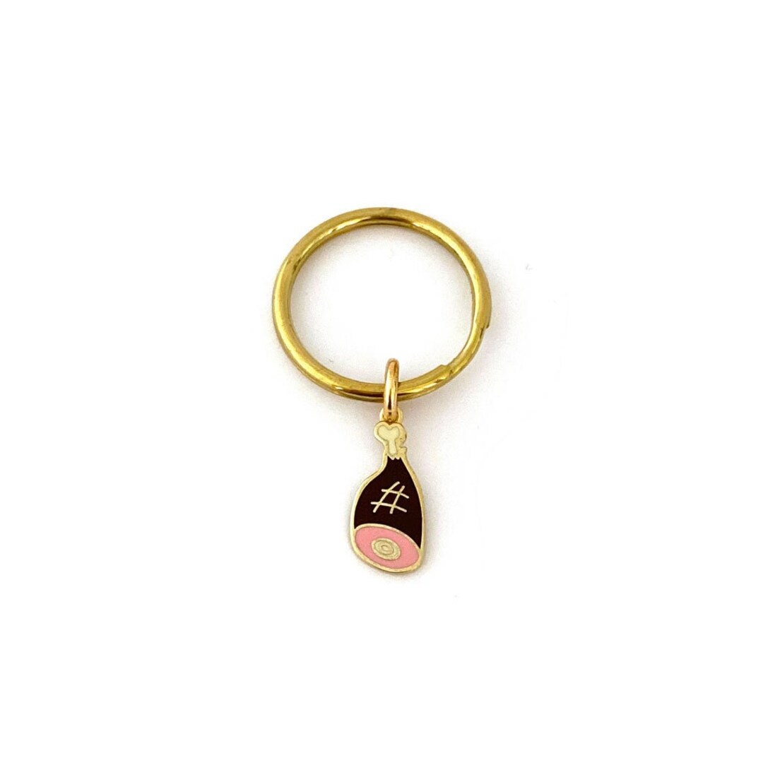 Ham Keychain 14k Gold Plated Hard Enamel Charm & Solid Brass - Etsy