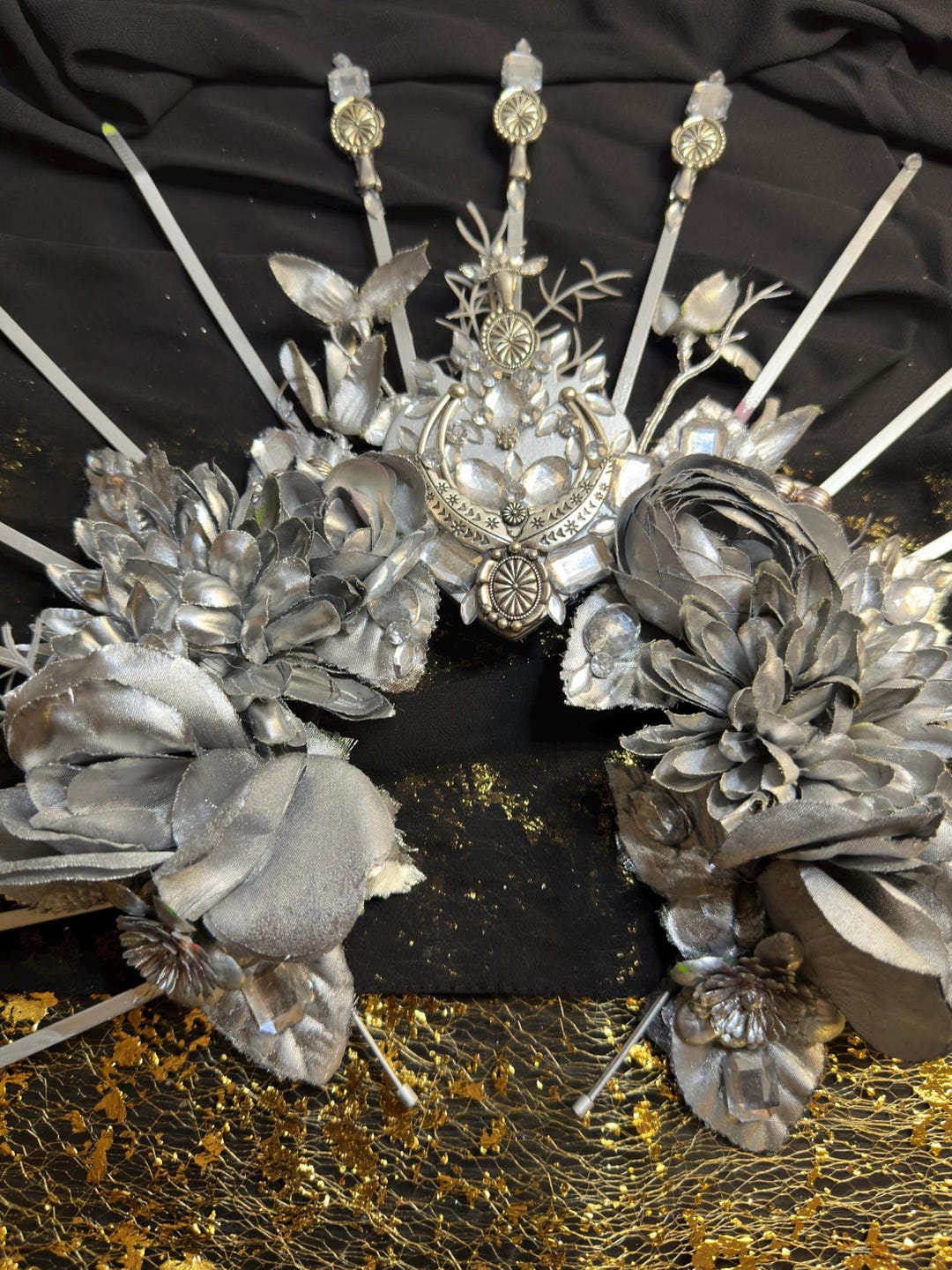 Majestic Silver Floral Crown - Etsy