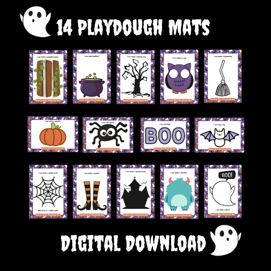 Halloween Playdough Mats - Learning Resource - Digital Download - Etsy