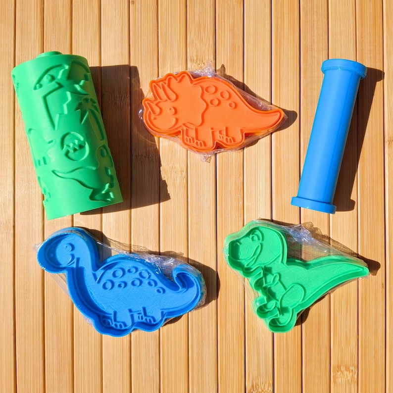 Dinosaur Playdough Kit - Triceratops, T-rex, Long Neck - Etsy Australia