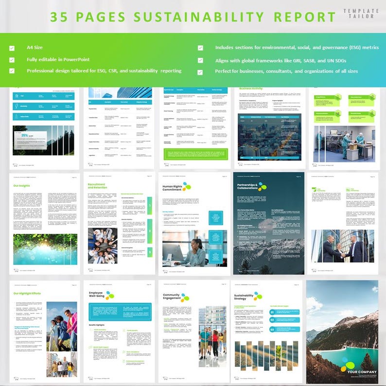 Sustainability & ESG Report Template ESG03 | Align With Global ...