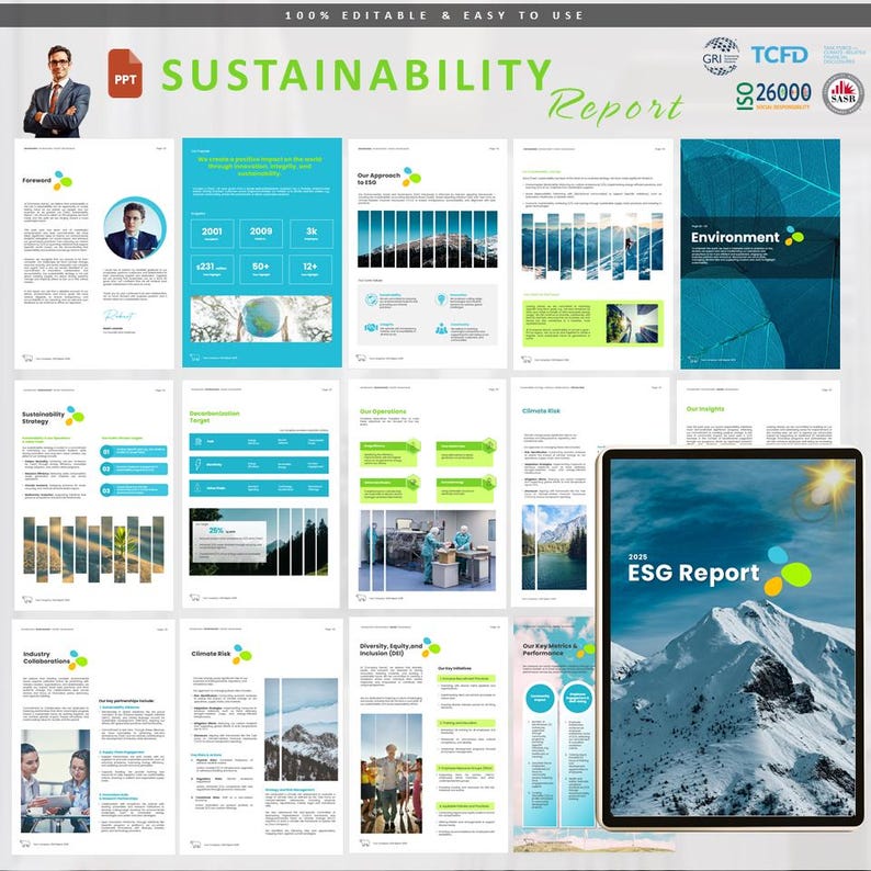 Sustainability & ESG Report Template ESG03 | Align With Global ...