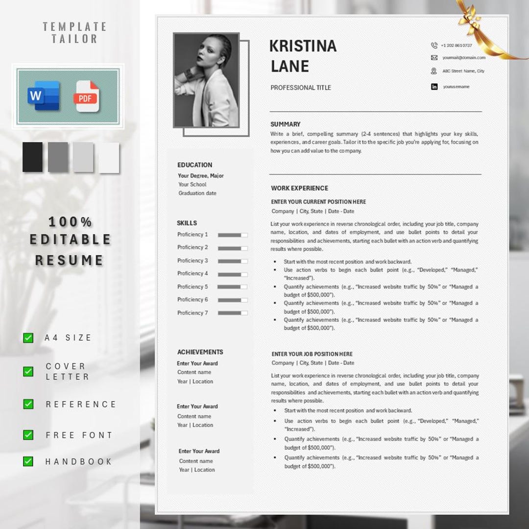 Clean Professional Resume Template 01 | Minimalist Style | Editable ...