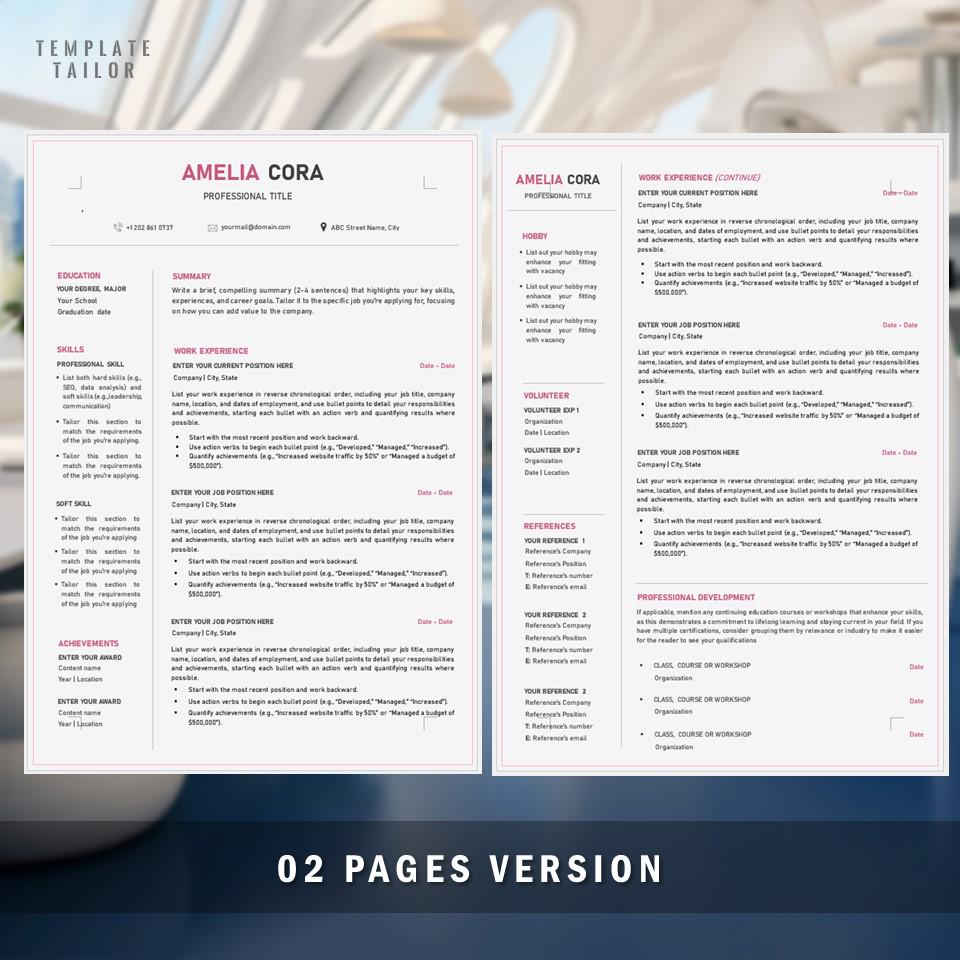 Clean Professional Resume Template 05 | Minimalist Style | Editable ...