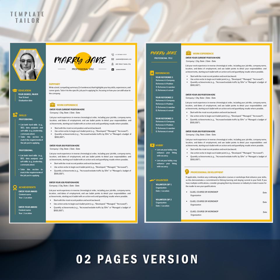 Creative Resume Template 03 | Unique Design | Editable | Instant ...