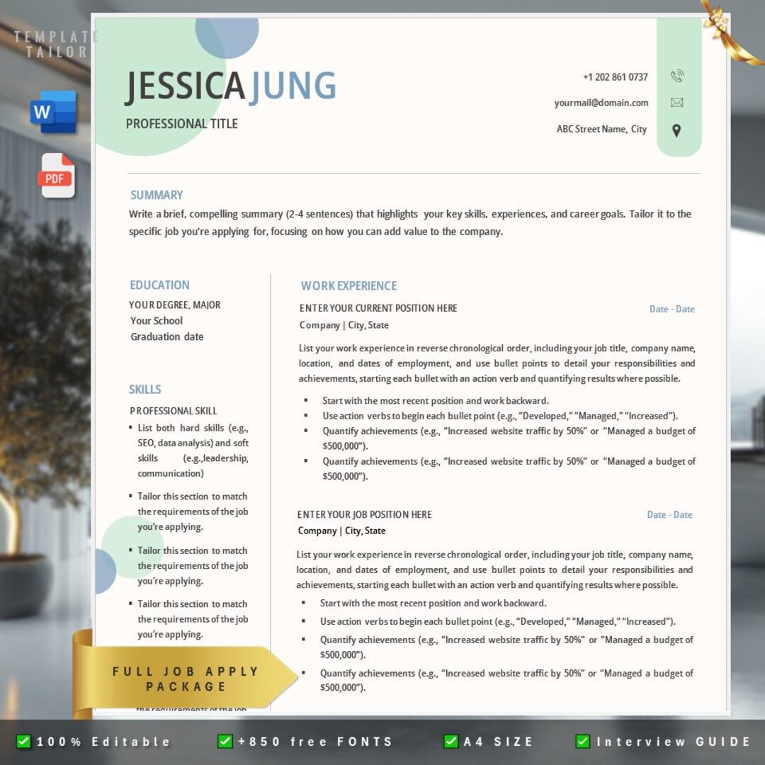 Creative Professional Resume Template 06 | Unique Design | Clean Design ...