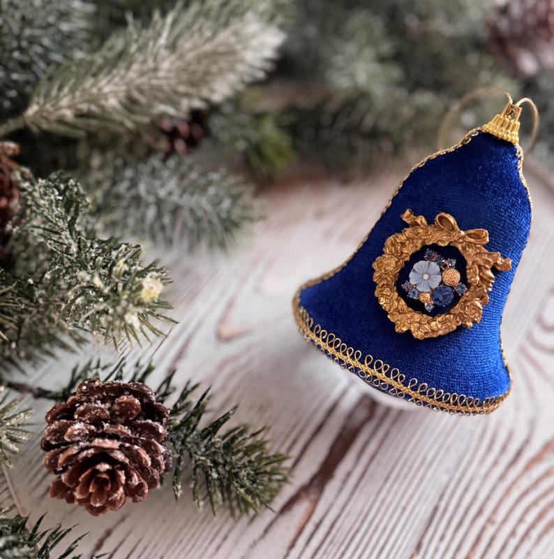 Royal Blue Velvet Christmas Tree Decorations - Handmade Oranaments - Etsy