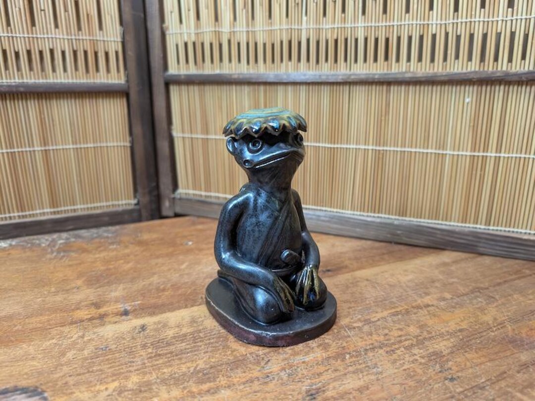 1950s Japanese Kappa Yokai Samurai Ceramic Figurine Folk Art Pottery ...