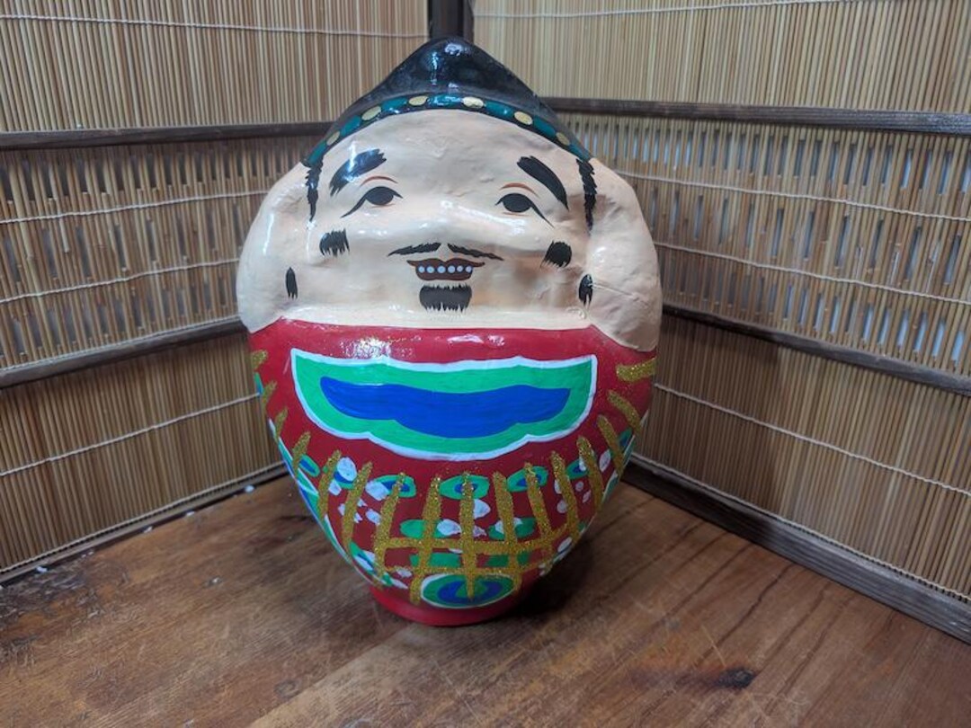 Rare Large 1970s Japanese Daruma Doll Handmade Hand Painted Folk Art ...